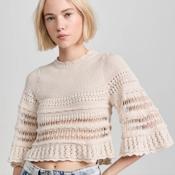 Isabel Marant | Tops | Isabel Marant Etoile Frizy Sweater Crochet Crop ...